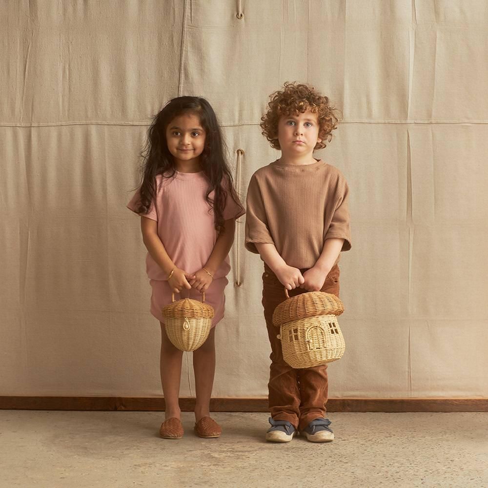 Olli Ella RATTAN ACORN BAG オリエラ ラタン製どんぐりバッグ Olli Ella RATTAN ACORN BAG オリエラ ラタン製どんぐりバッグ